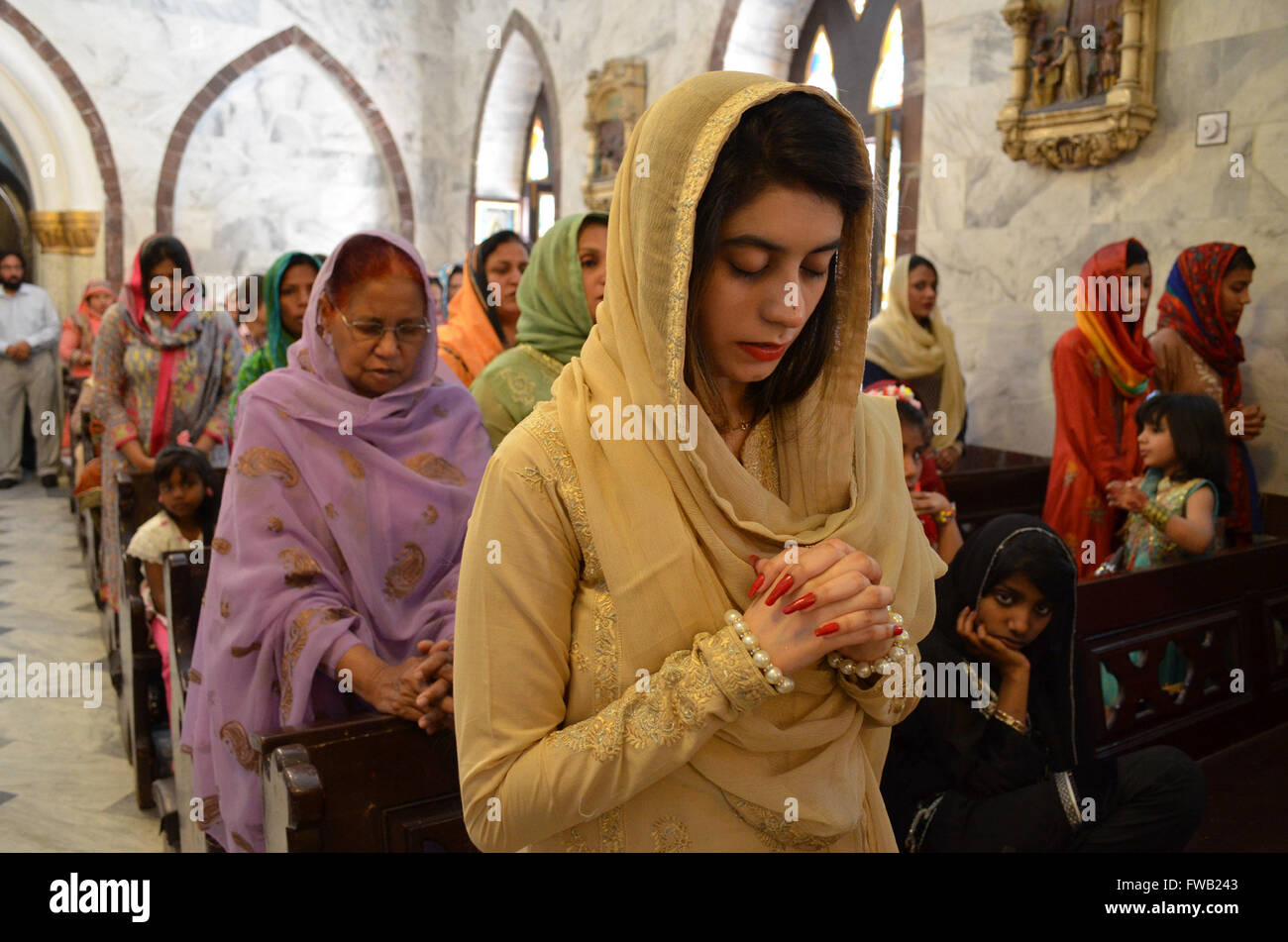 Beijing, China. 27th Mar, 2016. Pakistani Christians attend an Easter ...