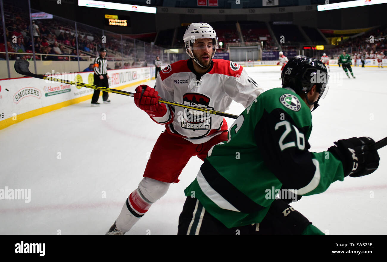Charlotte Checkers LW Justin Shugg (14) during the AHL game between the ...