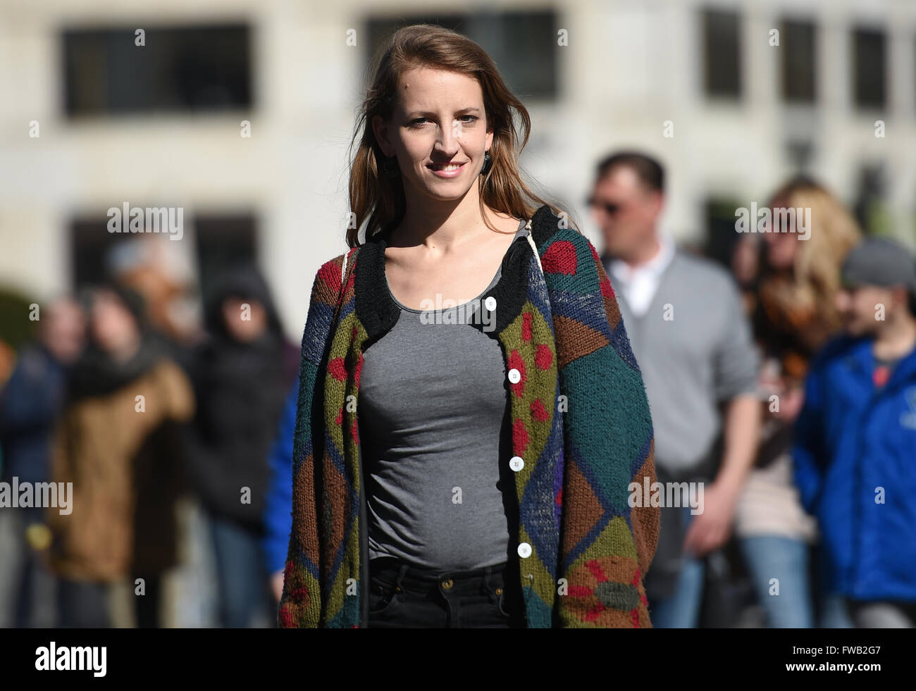 Berlin, Germany. 1st Apr, 2016. Mareike Geiling of the initiative ...