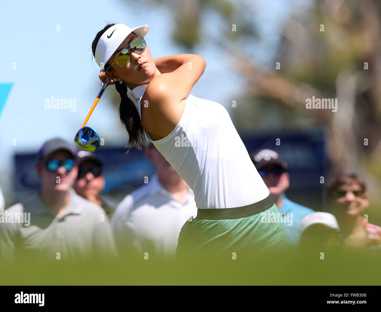 Rancho Mirage, California, USA. 02nd Apr, 2016. Michelle Wie hits a ...