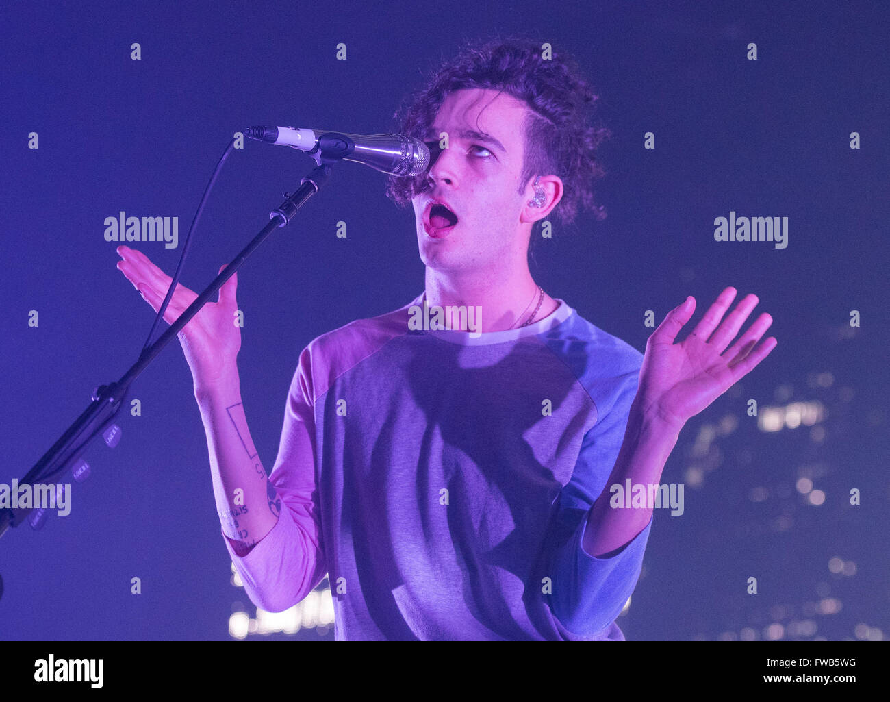 Hamburg, Germany. 2nd Apr, 2016. The band 'The 1975' with singer ...
