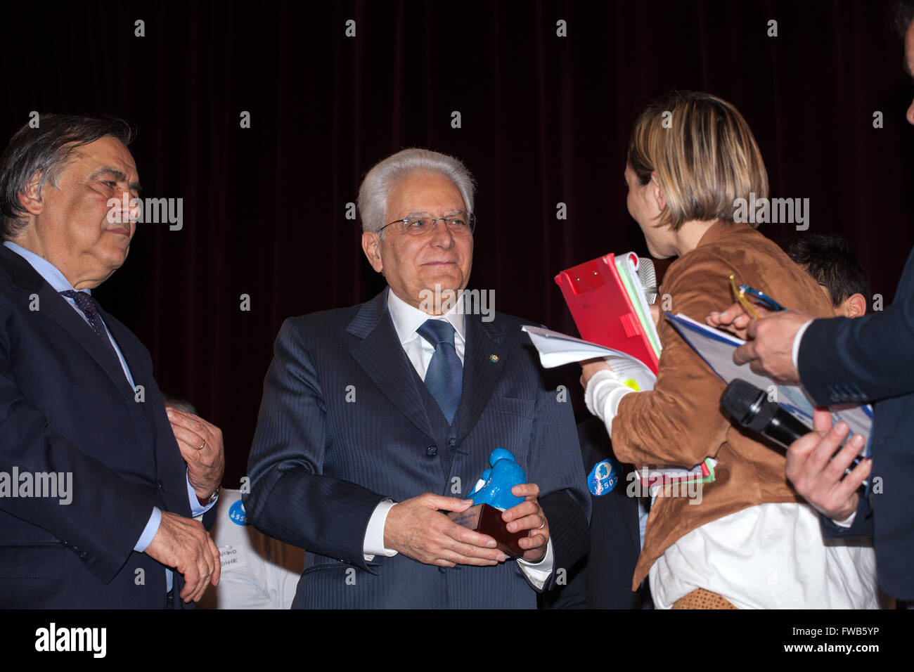 Palermo, Italy. 02nd Apr, 2016. Italian President Sergio Mattarella ...