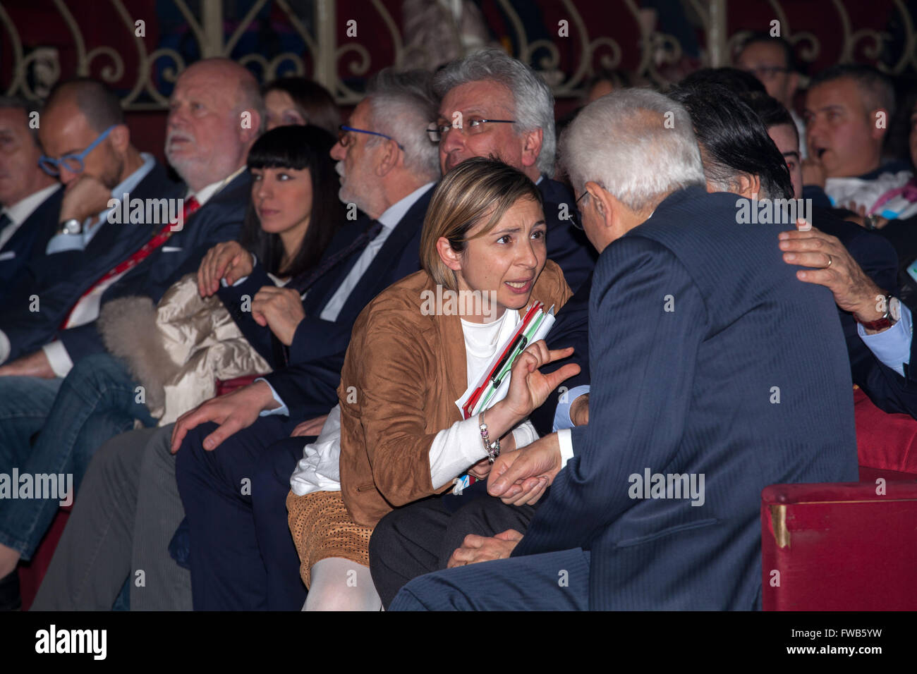 Palermo, Italy. 02nd Apr, 2016. Italian President Sergio Mattarella ...