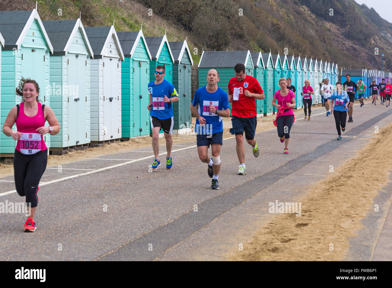 Bournemouth, Dorset, UK 3 April 2016. Runners taking part in the 10k ...