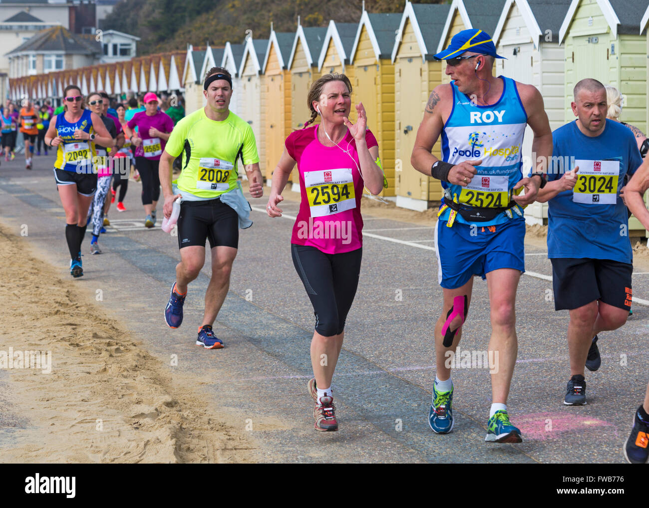 Bournemouth, Dorset, UK 3 April 2016. Runners taking part in the half ...