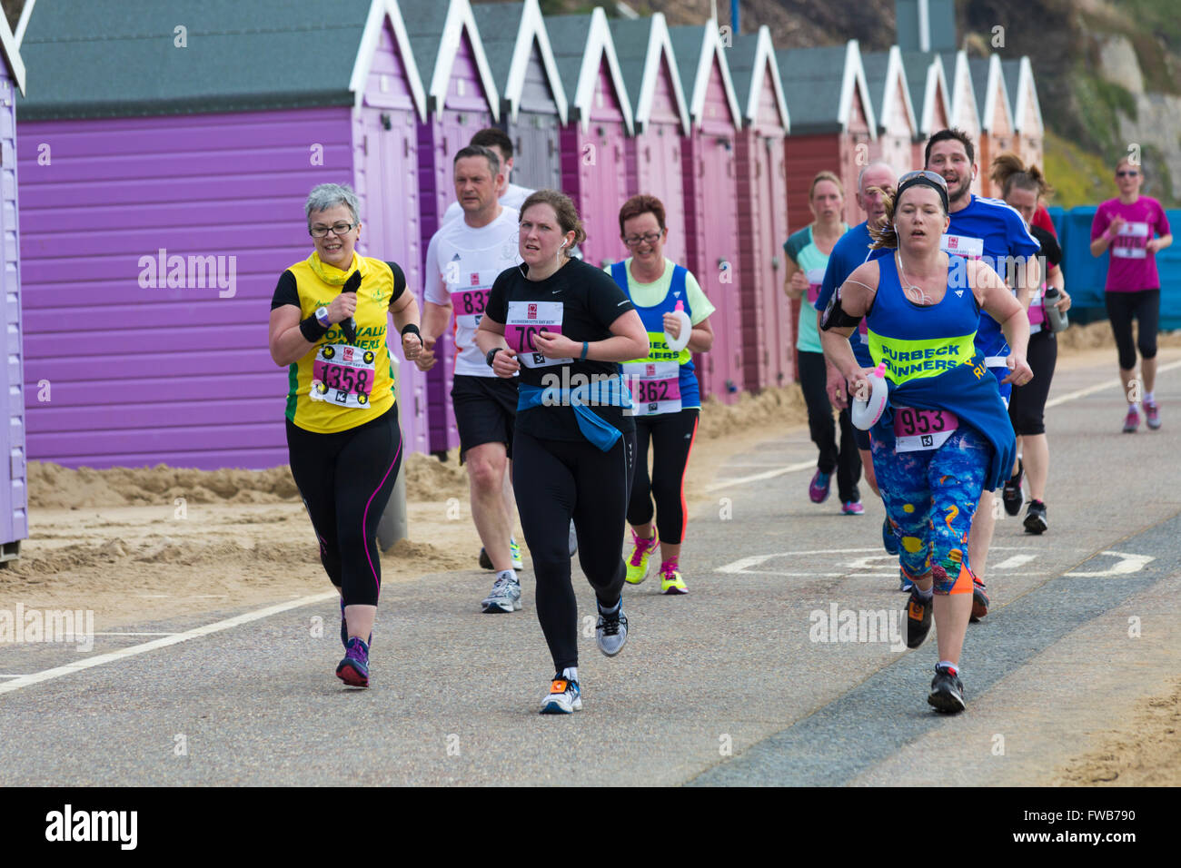 Bournemouth, Dorset, UK 3 April 2016. Runners taking part in the 10k ...