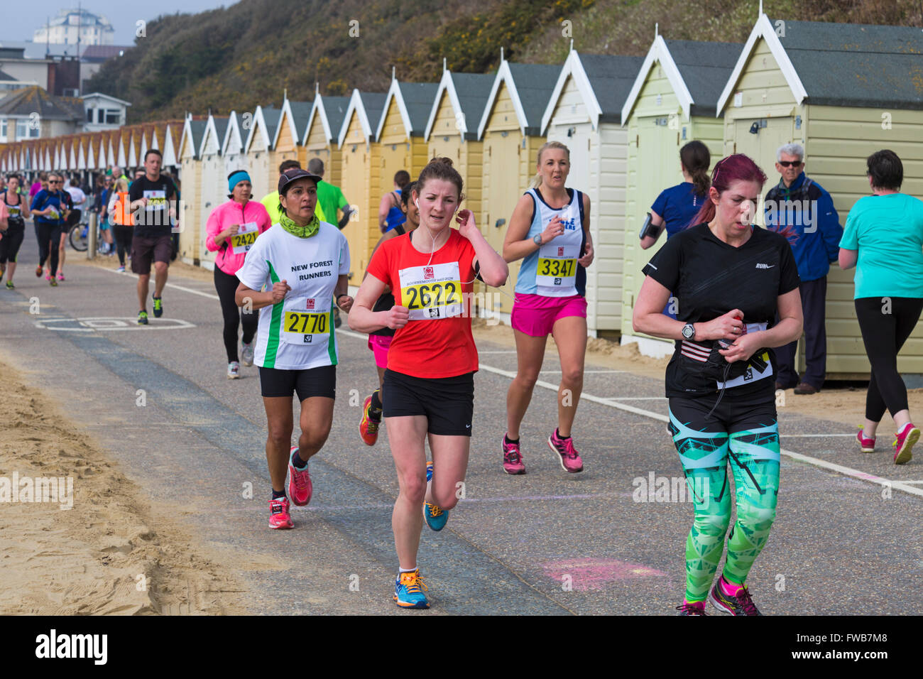 Bournemouth, Dorset, UK 3 April 2016. Runners taking part in the half ...