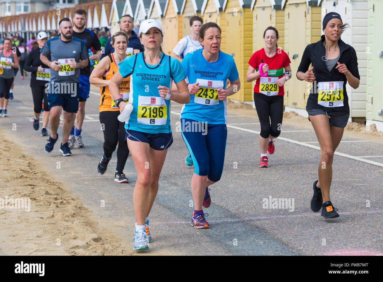 Bournemouth, Dorset, UK 3 April 2016. Runners taking part in the half ...
