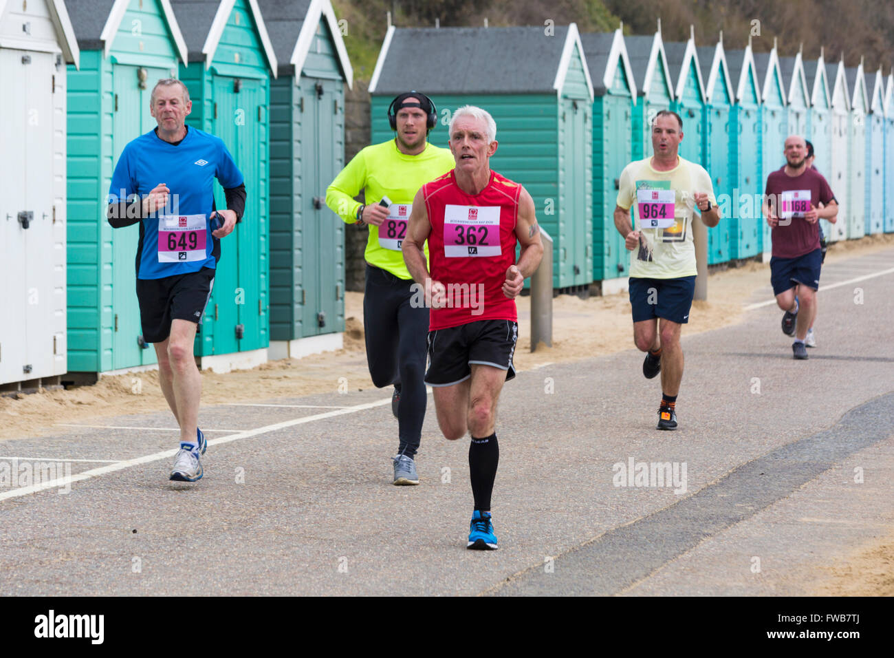 Bournemouth, Dorset, UK 3 April 2016. Runners taking part in the 10k ...