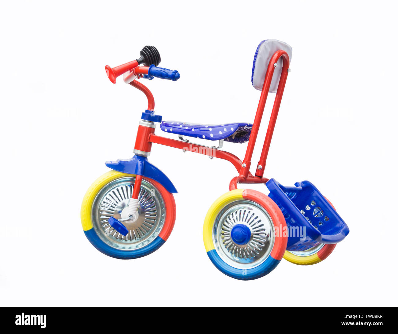Colour tricycle is insulated on white background Stock Photo - Alamy