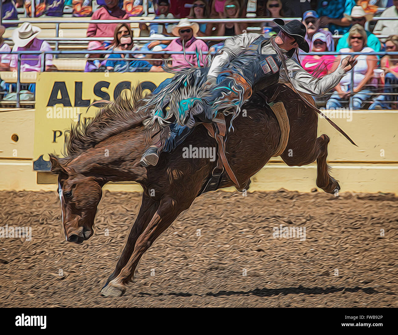 Rodeo action during a rodeo in Red Bluff, California Stock Photo - Alamy