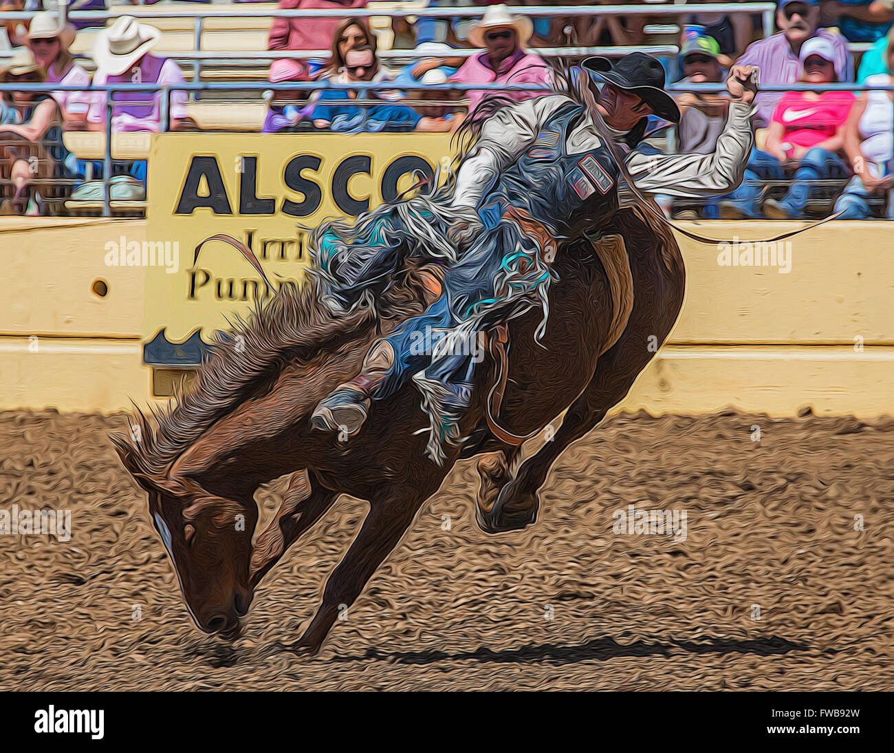 Rodeo action during a rodeo in Red Bluff, California Stock Photo - Alamy
