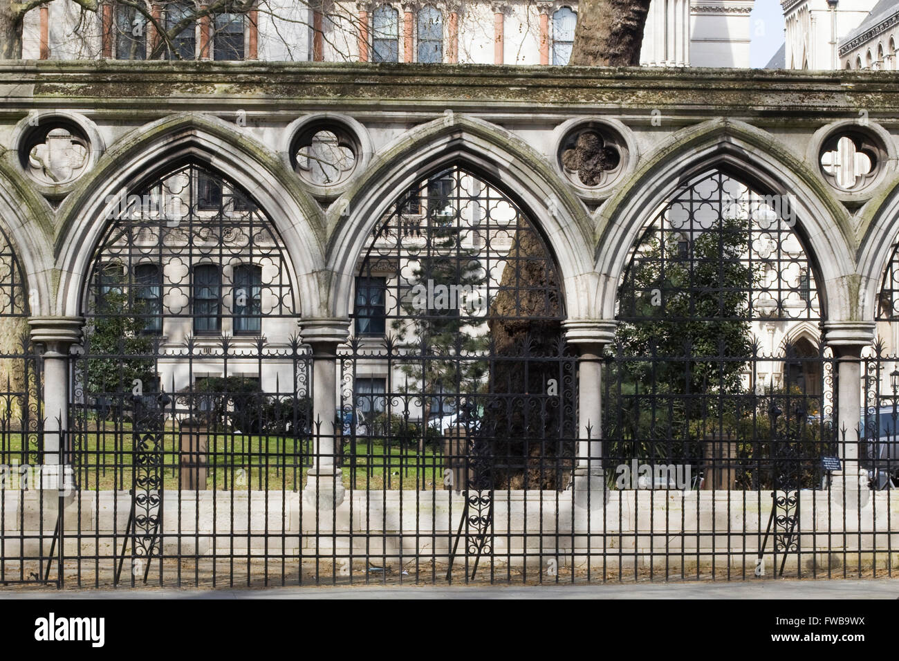 Front facade of the Royal Courts of Justice London Stock Photo - Alamy