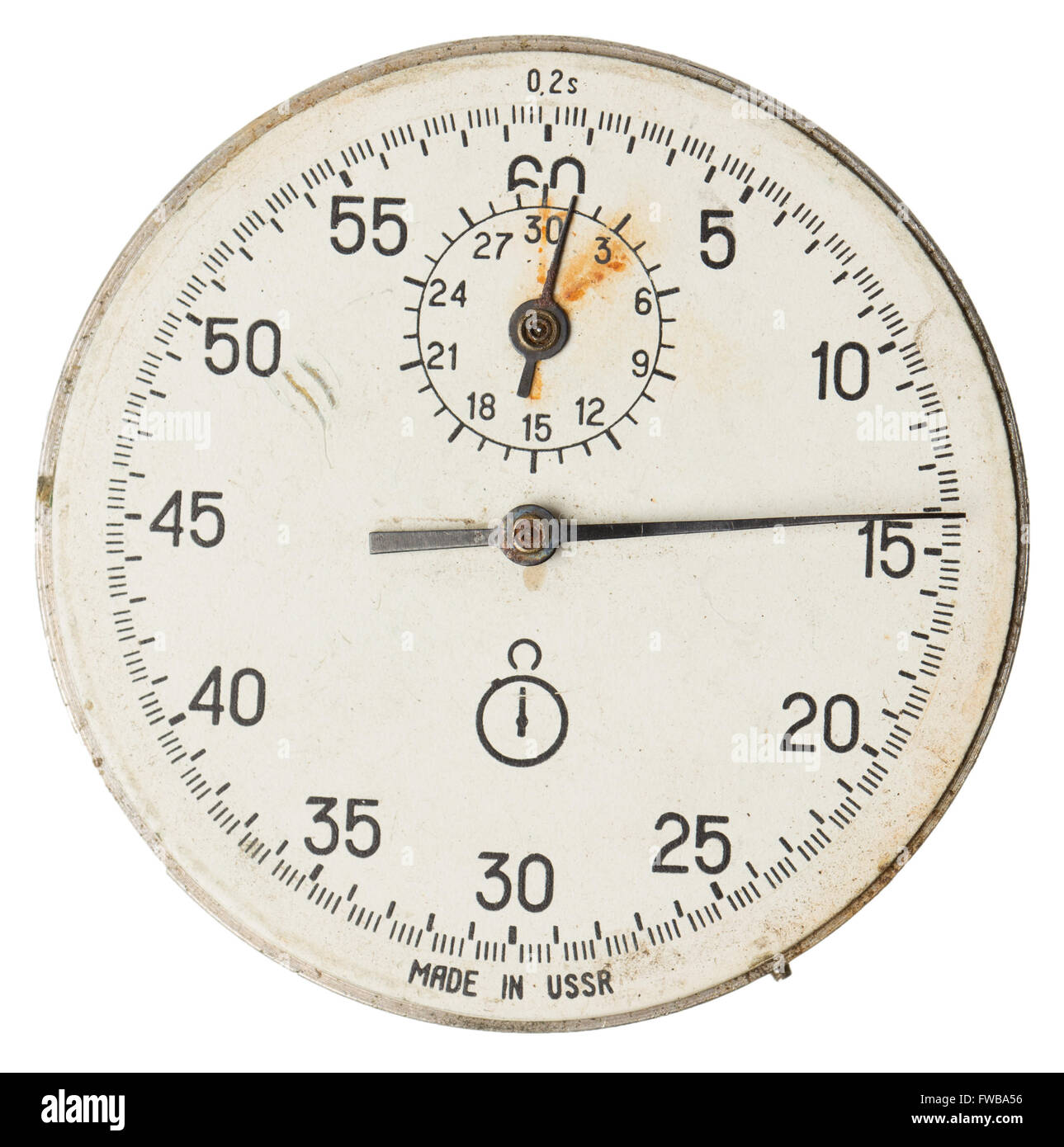 Face old stopwatch isolated Stock Photo - Alamy