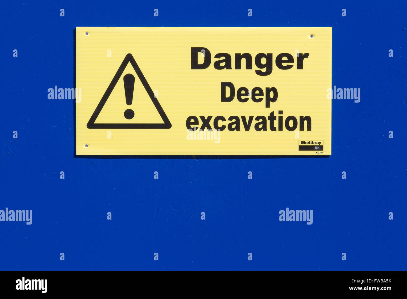 Public information sign "Danger Deep Excavation Stock Photo - Alamy