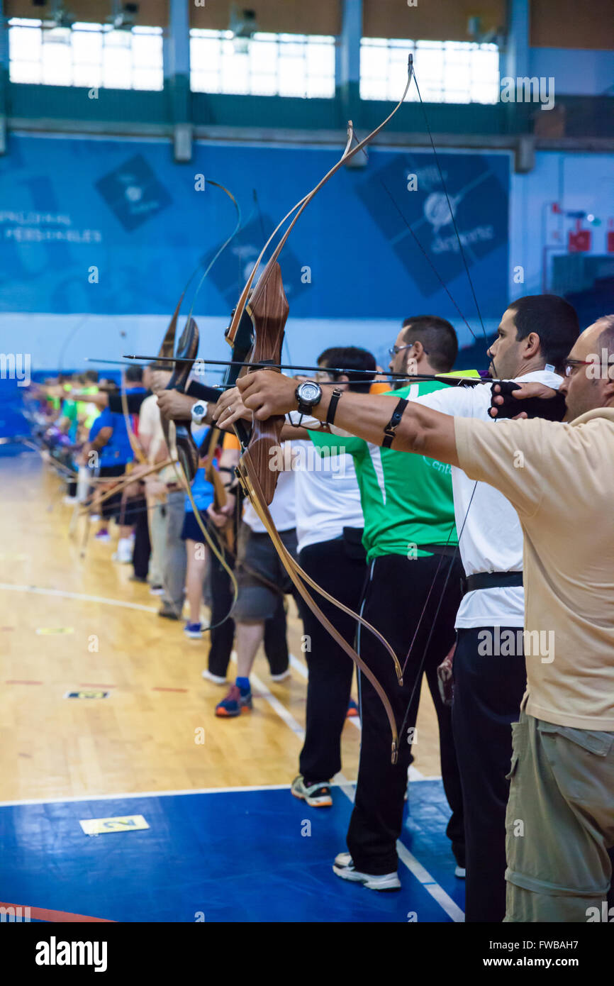 indoors archery match Stock Photo - Alamy