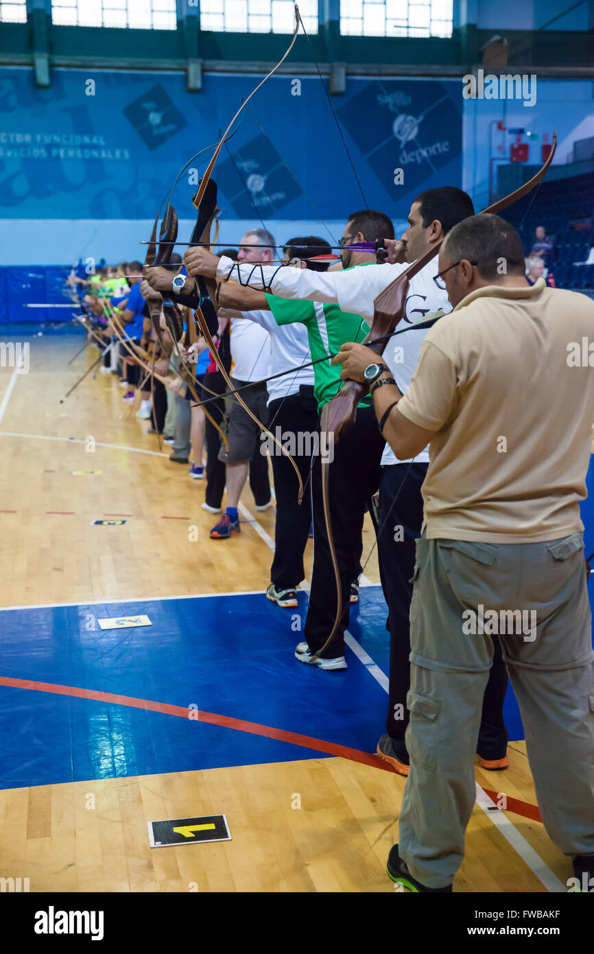 indoors archery match Stock Photo - Alamy