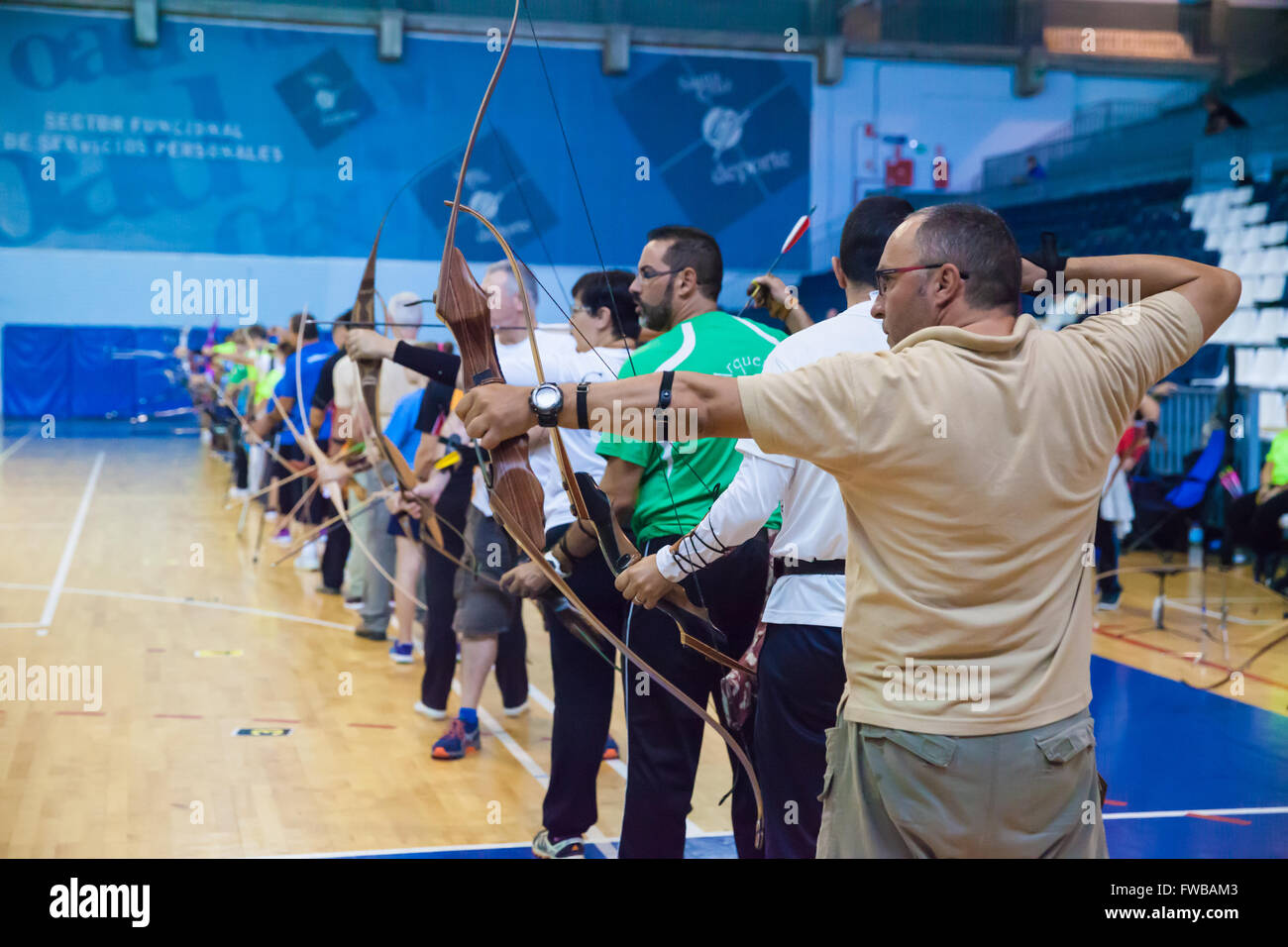 indoors archery match Stock Photo - Alamy