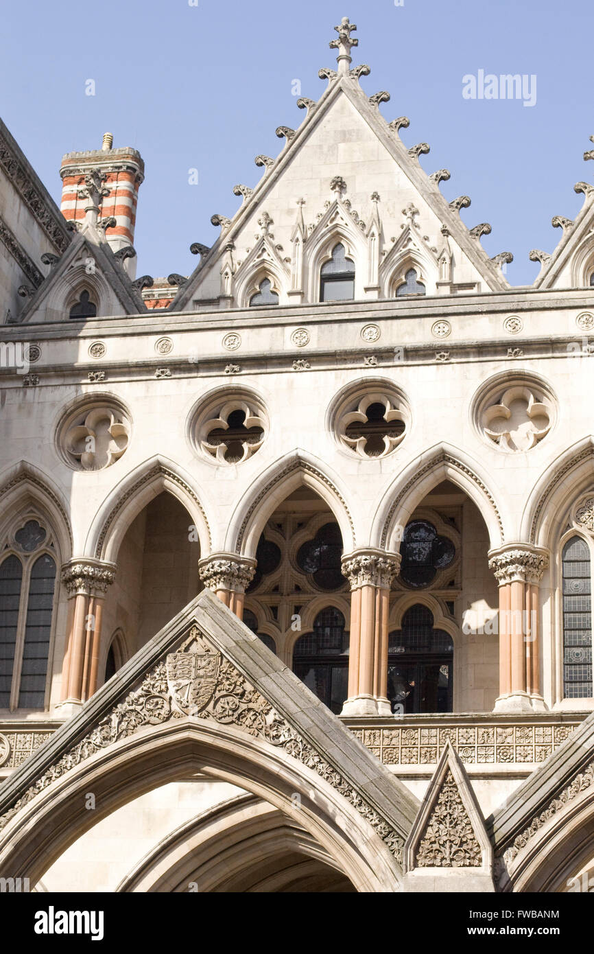Front facade of the Royal Courts of Justice London Stock Photo - Alamy