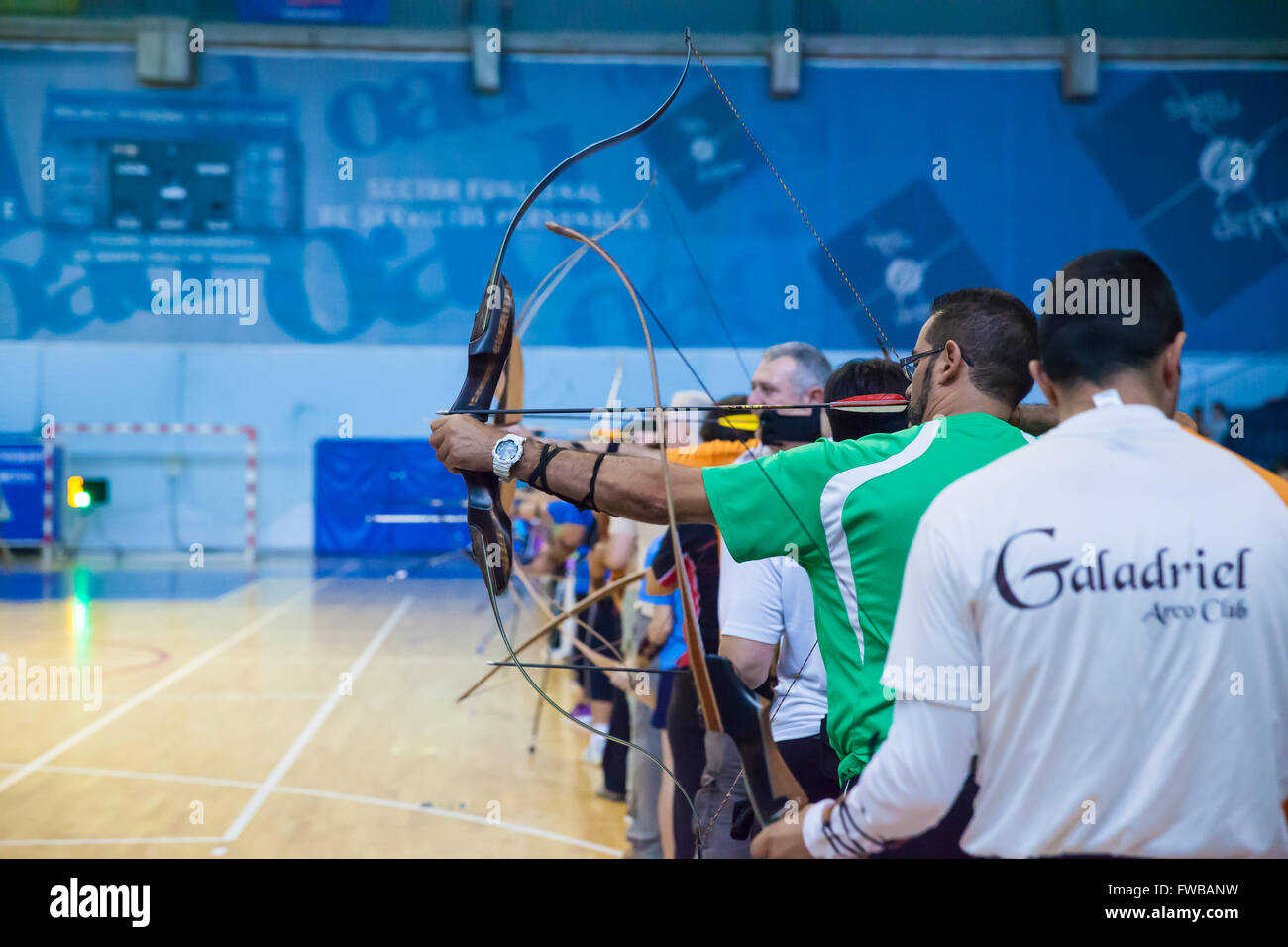 indoors archery match Stock Photo - Alamy