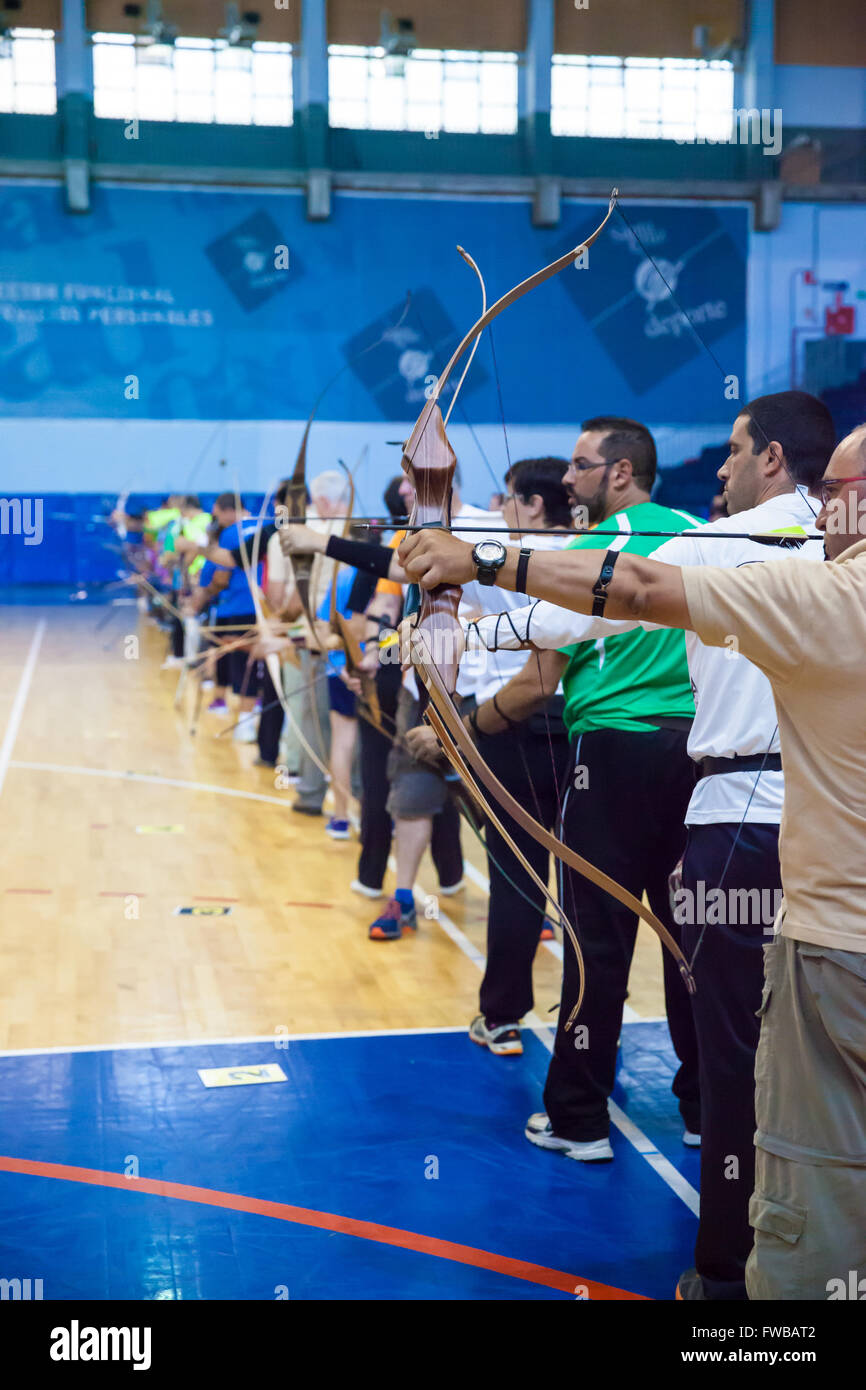 indoors archery match Stock Photo - Alamy