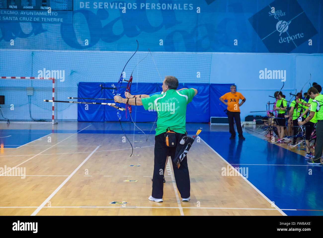 indoors archery match Stock Photo - Alamy