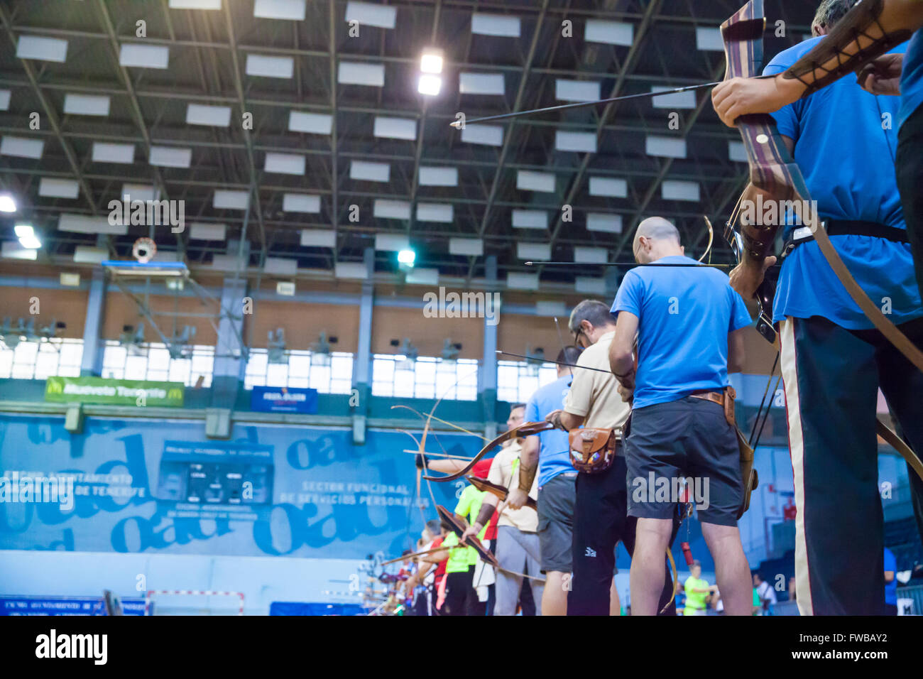 indoors archery match Stock Photo - Alamy