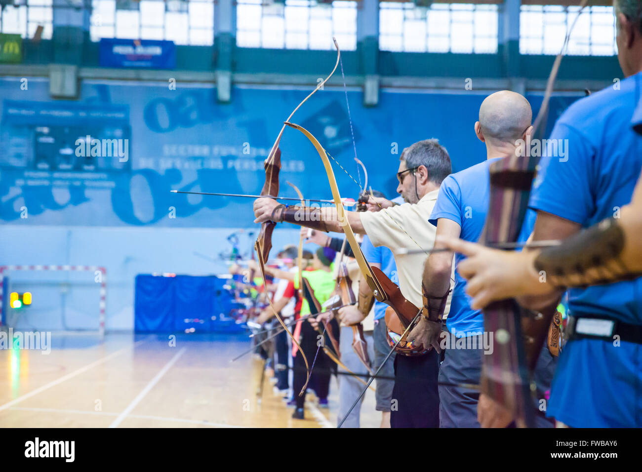 indoors archery match Stock Photo - Alamy