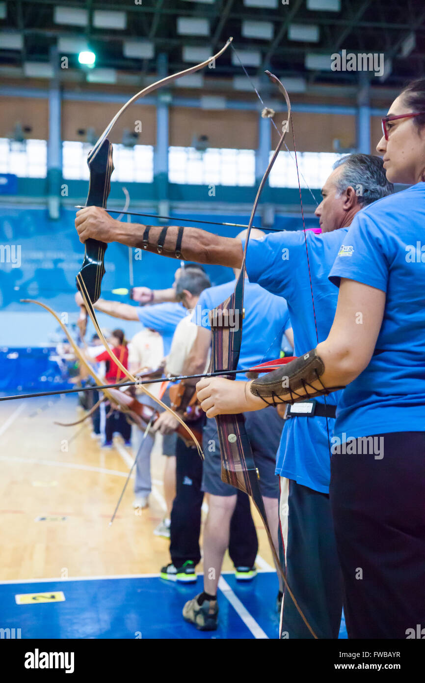 indoors archery match Stock Photo - Alamy
