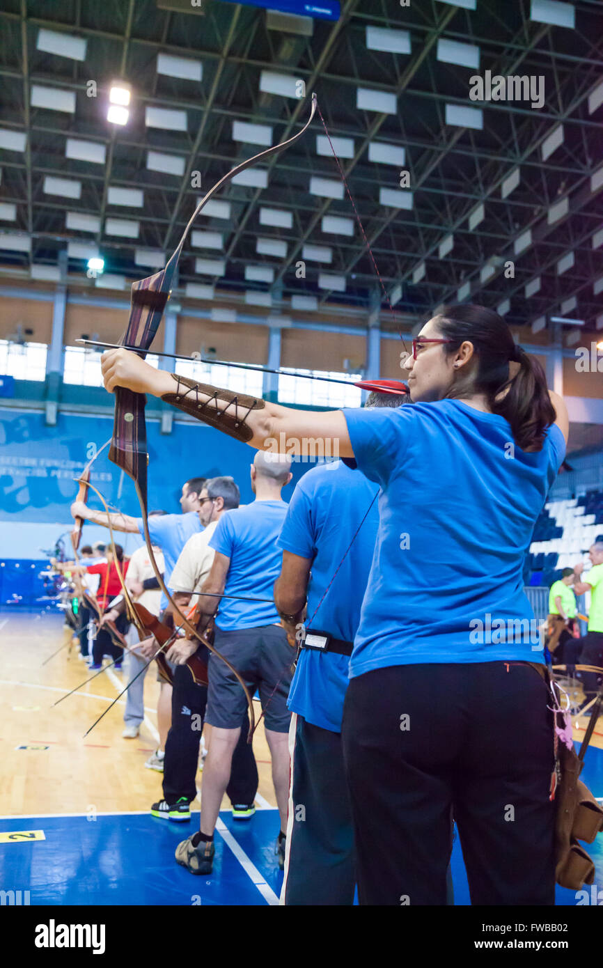 indoors archery match Stock Photo - Alamy