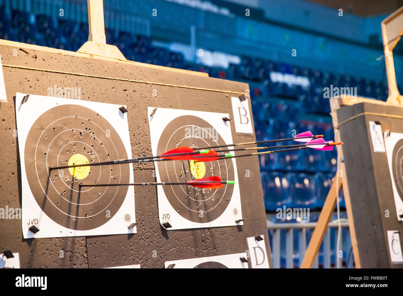 indoors archery match Stock Photo - Alamy