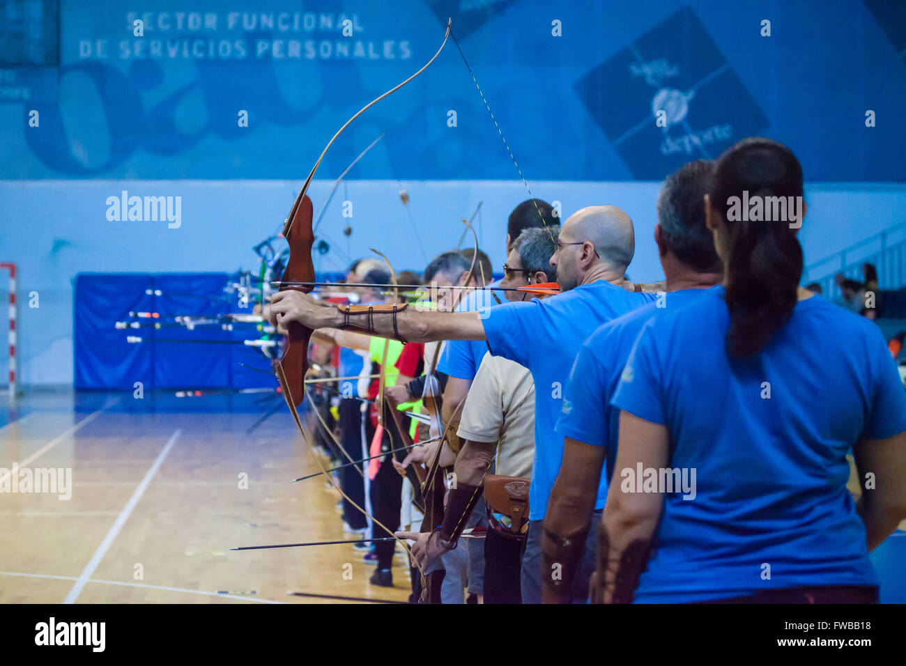 indoors archery match Stock Photo - Alamy