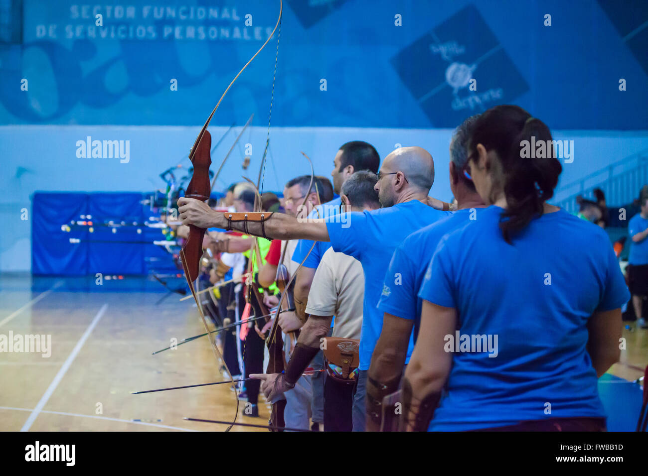 indoors archery match Stock Photo - Alamy