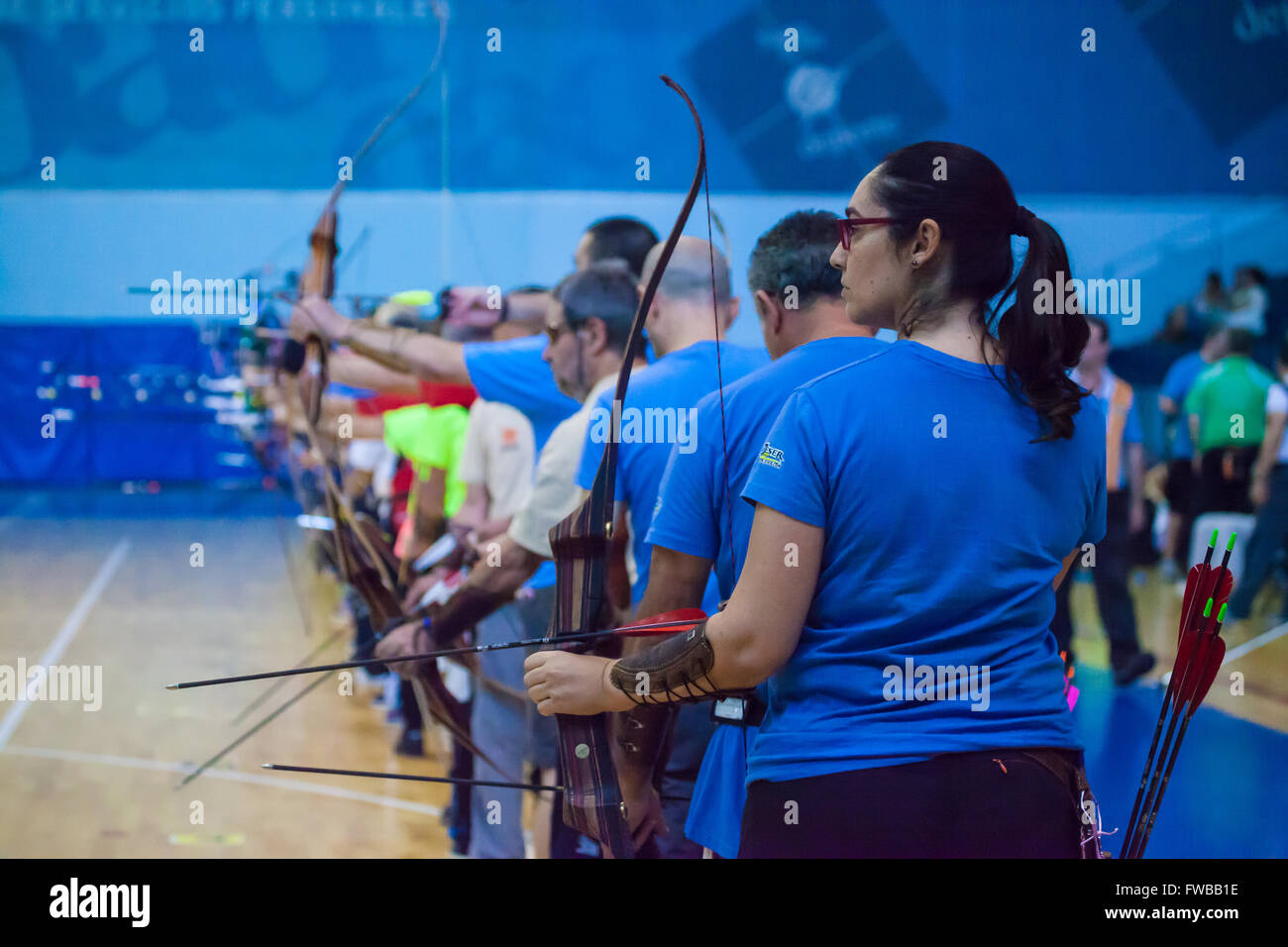 indoors archery match Stock Photo - Alamy