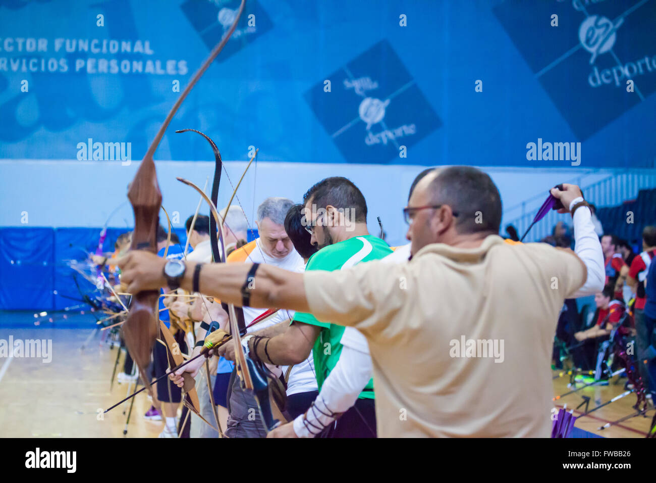 indoors archery match Stock Photo - Alamy