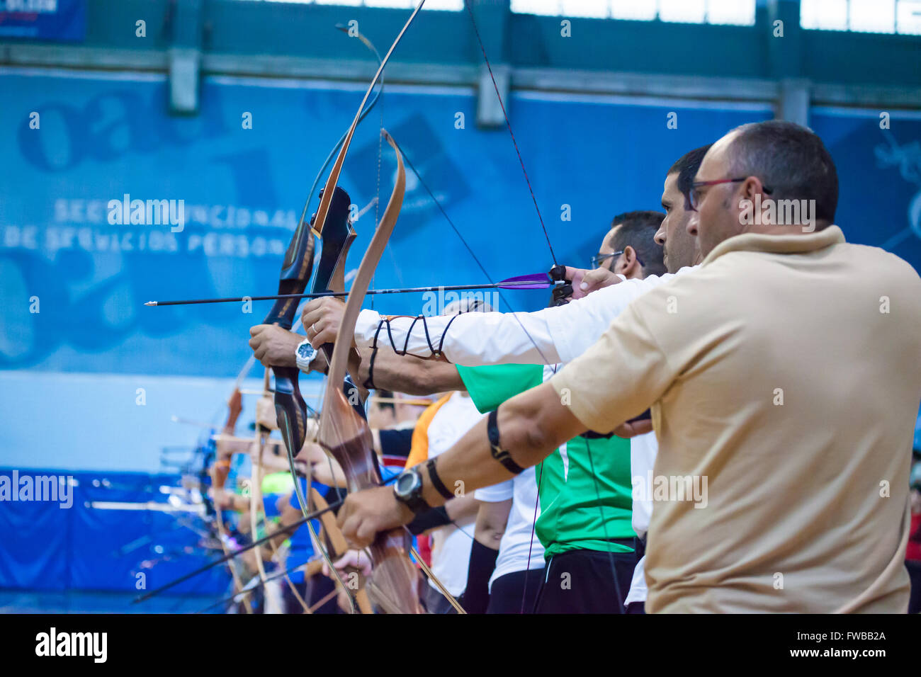 indoors archery match Stock Photo - Alamy