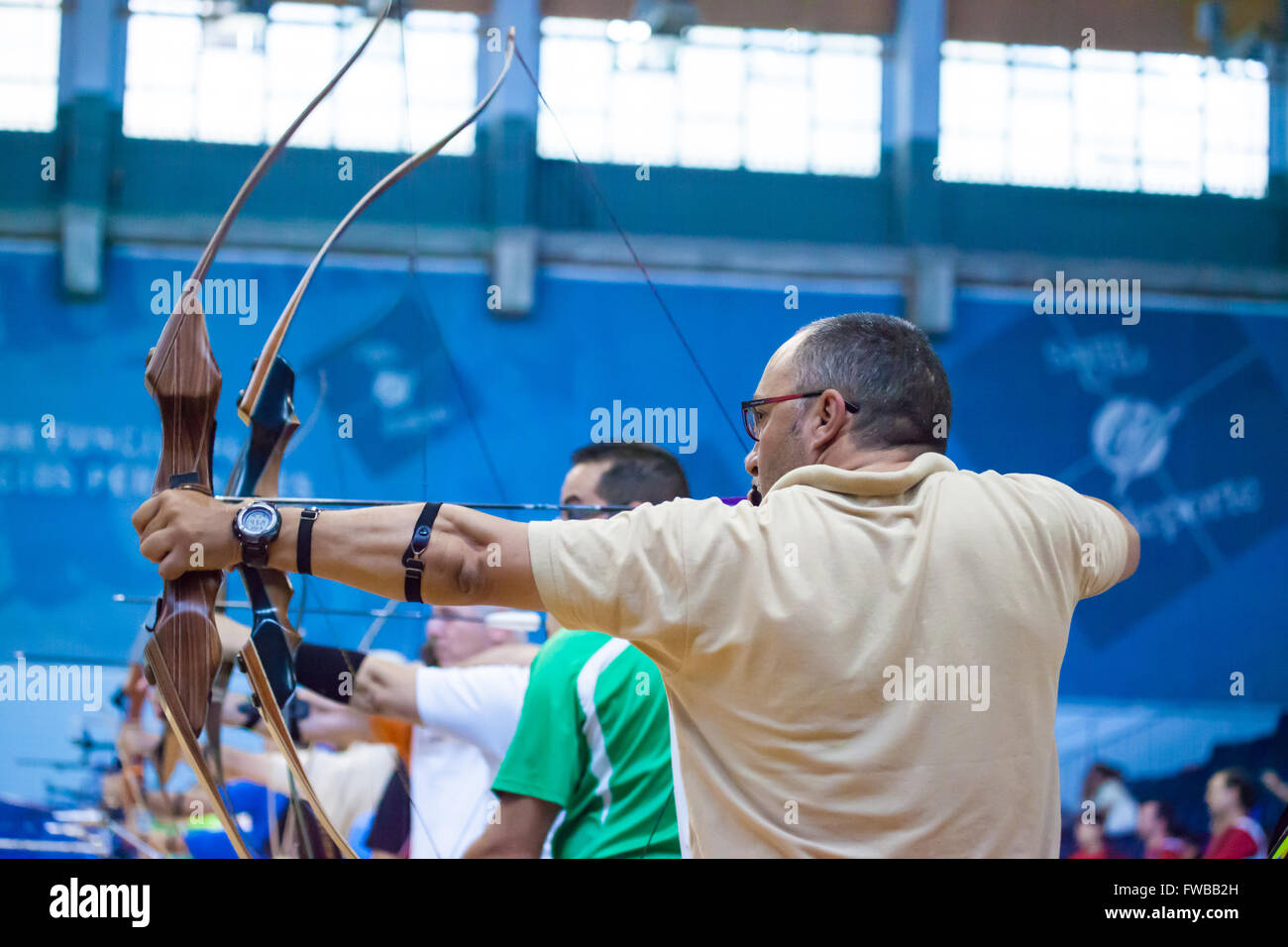 indoors archery match Stock Photo - Alamy