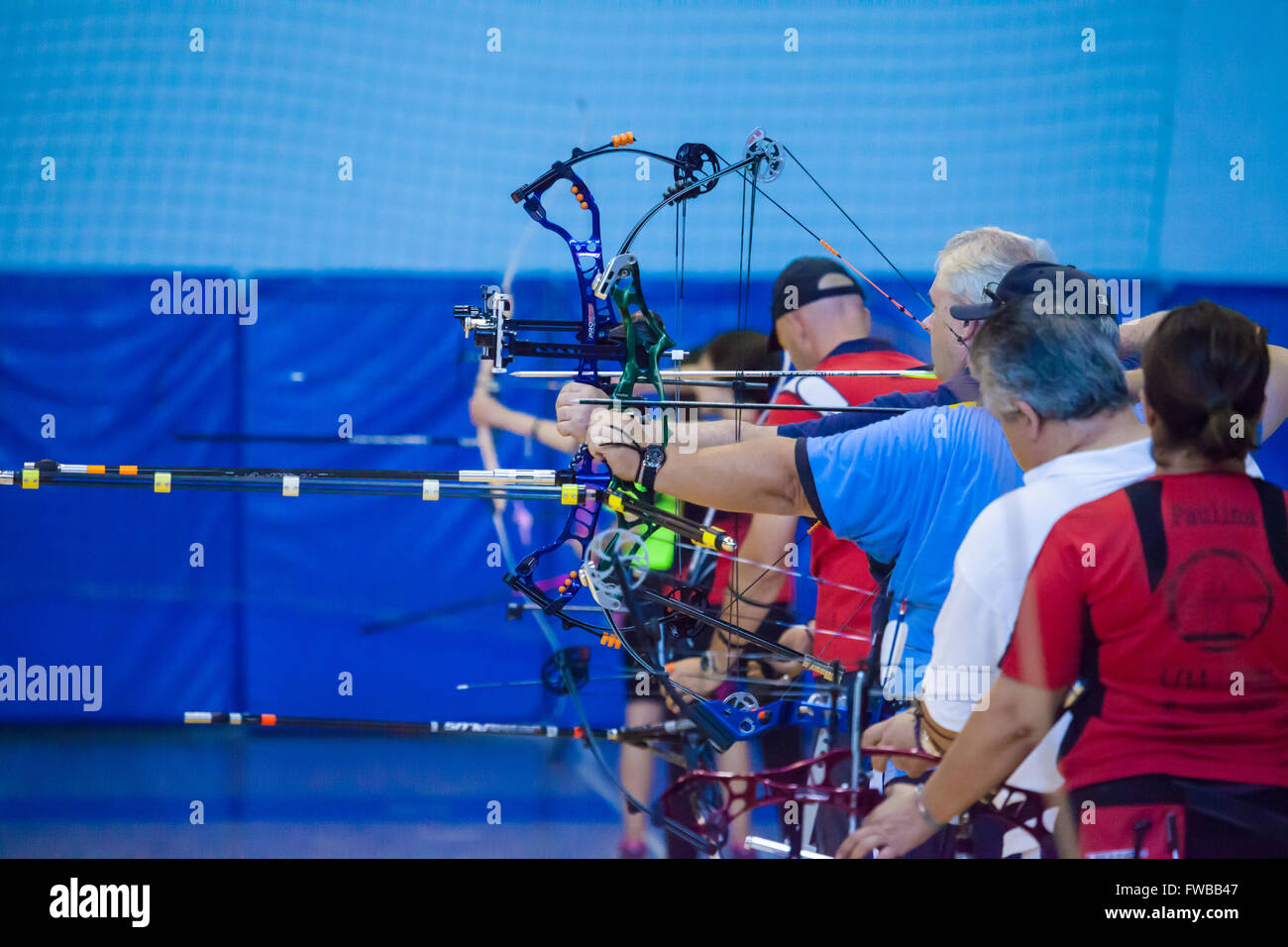 indoors archery match Stock Photo - Alamy