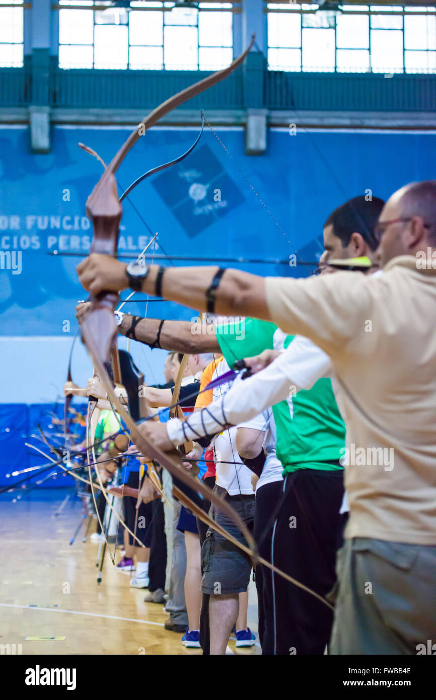 indoors archery match Stock Photo - Alamy