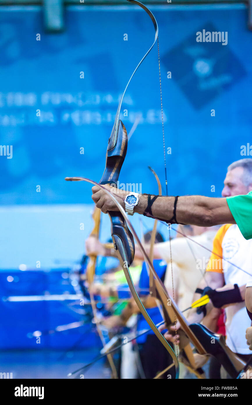 indoors archery match Stock Photo - Alamy