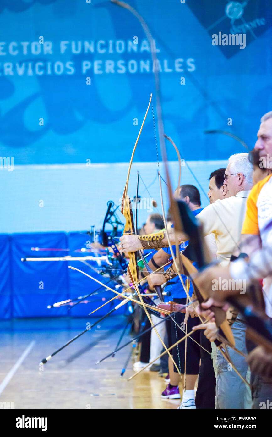 indoors archery match Stock Photo - Alamy
