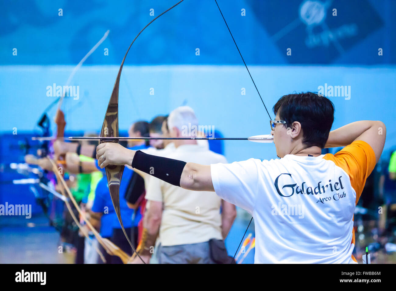 indoors archery match Stock Photo - Alamy