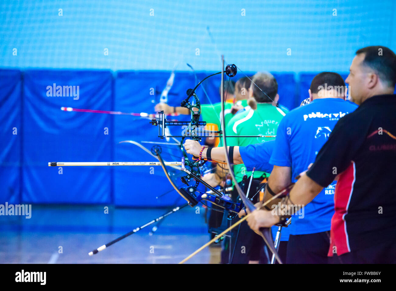 indoors archery match Stock Photo - Alamy