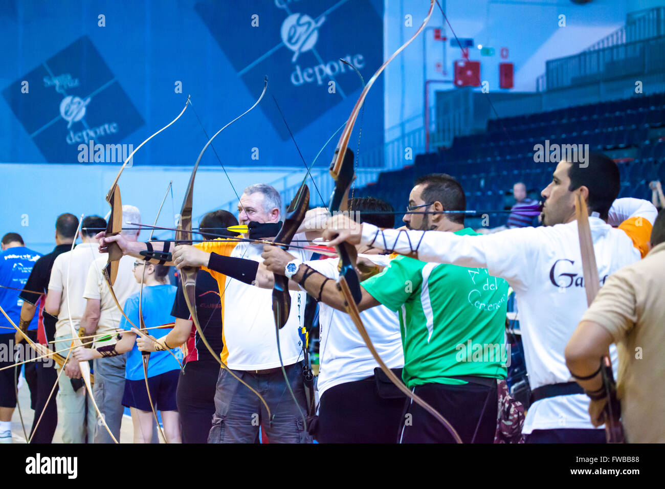 indoors archery match Stock Photo - Alamy