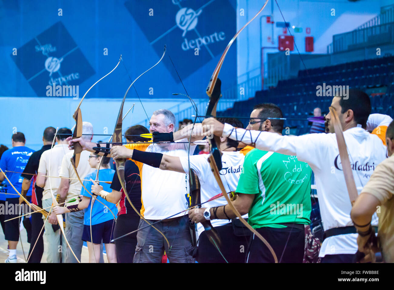 indoors archery match Stock Photo - Alamy