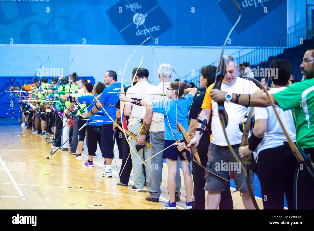 indoors archery match Stock Photo - Alamy