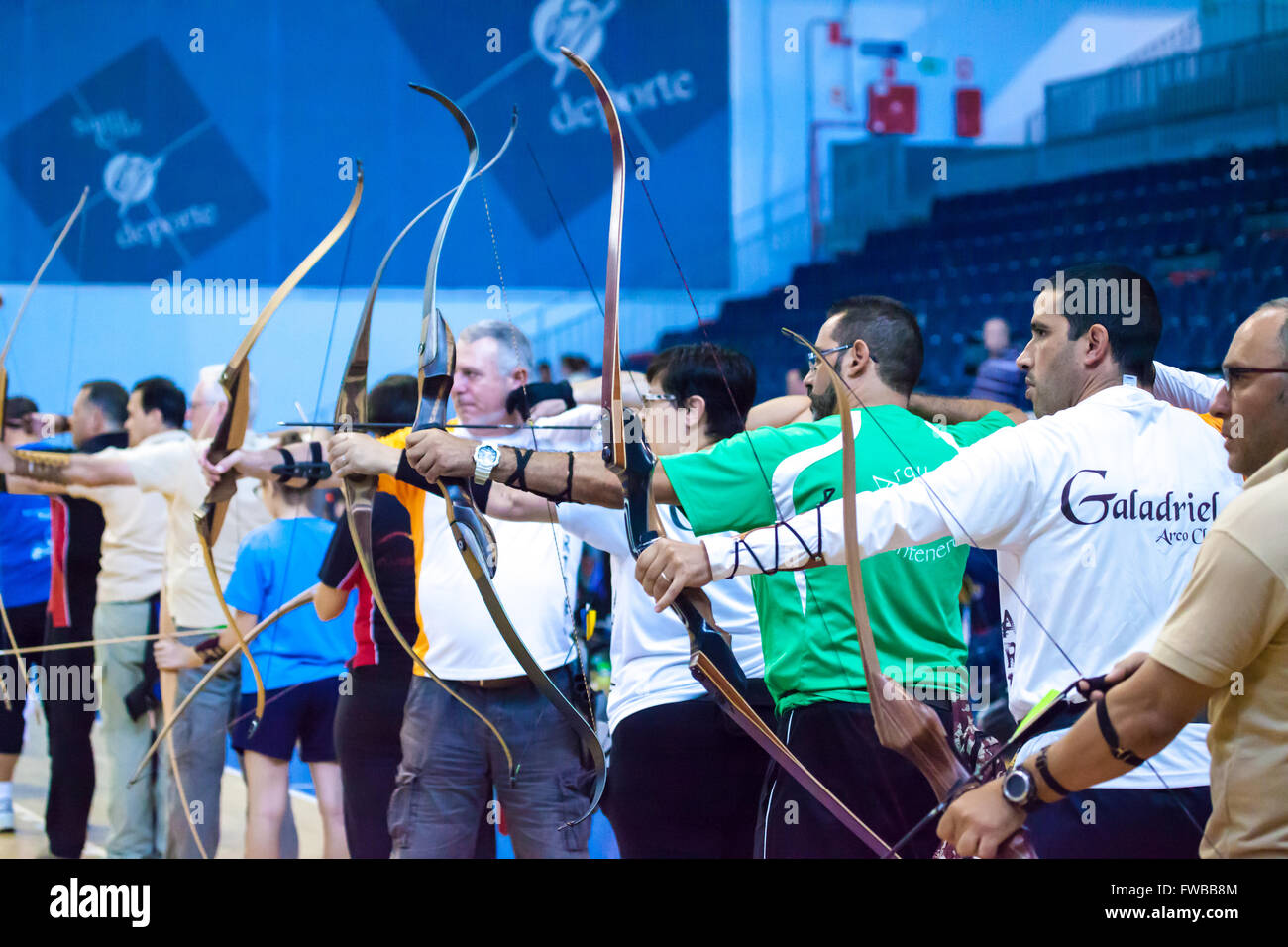 indoors archery match Stock Photo - Alamy