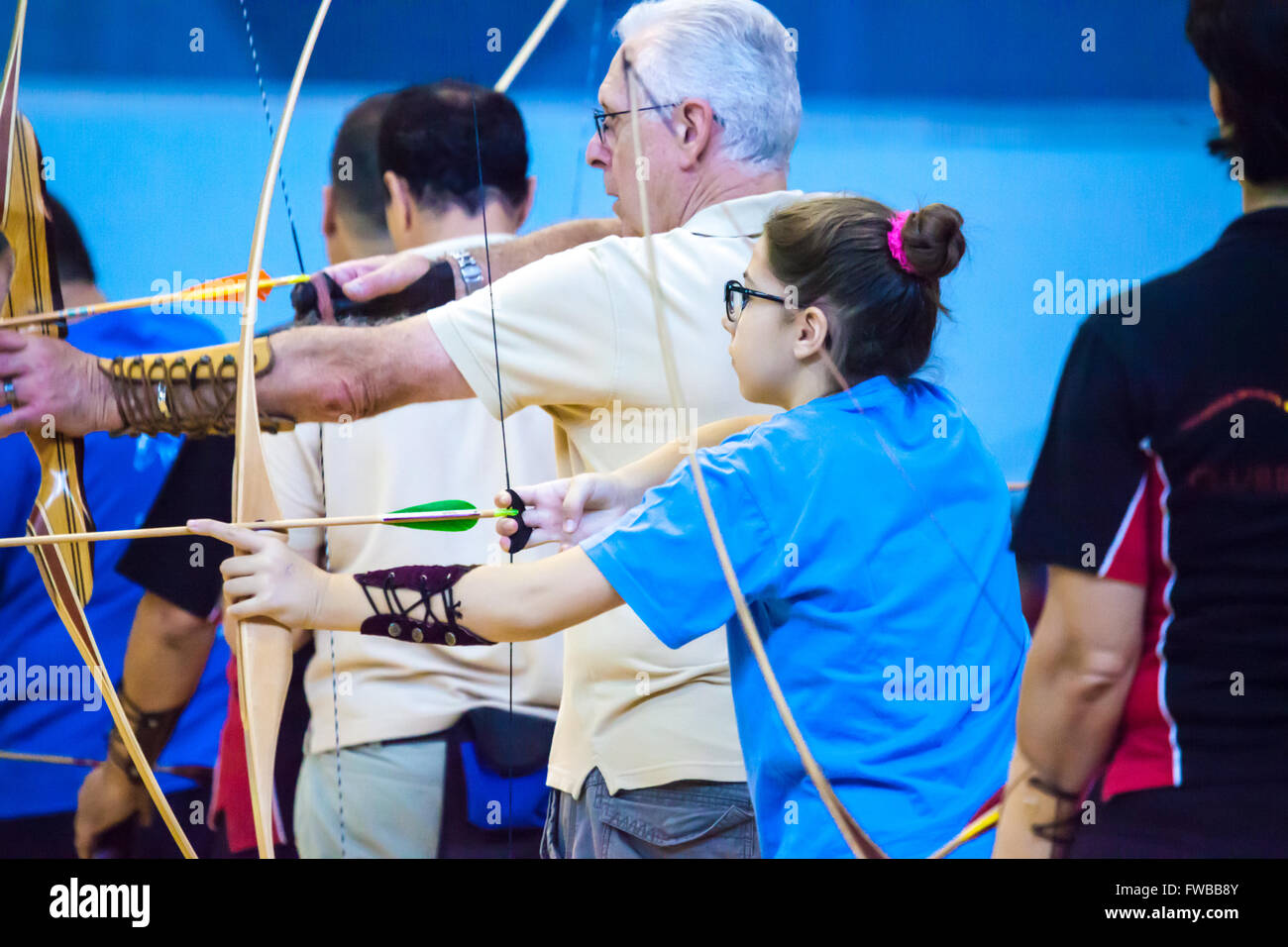 indoors archery match Stock Photo - Alamy