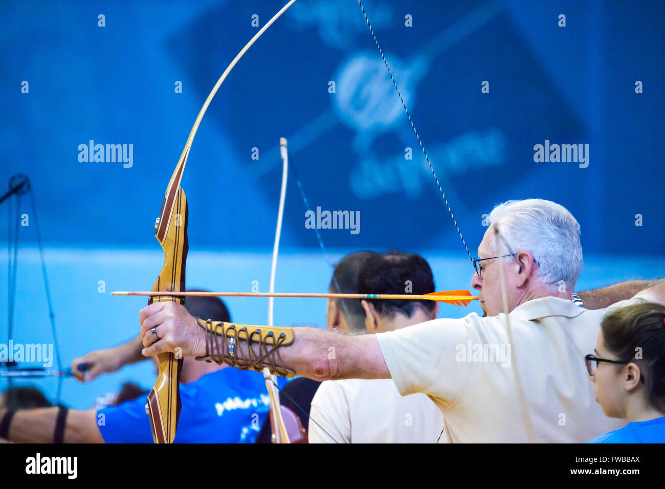 indoors archery match Stock Photo - Alamy