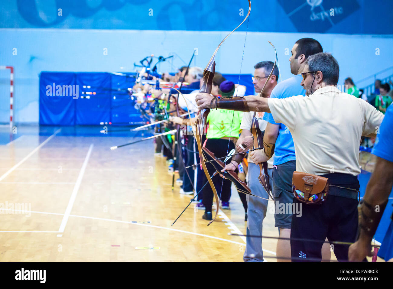 indoors archery match Stock Photo - Alamy